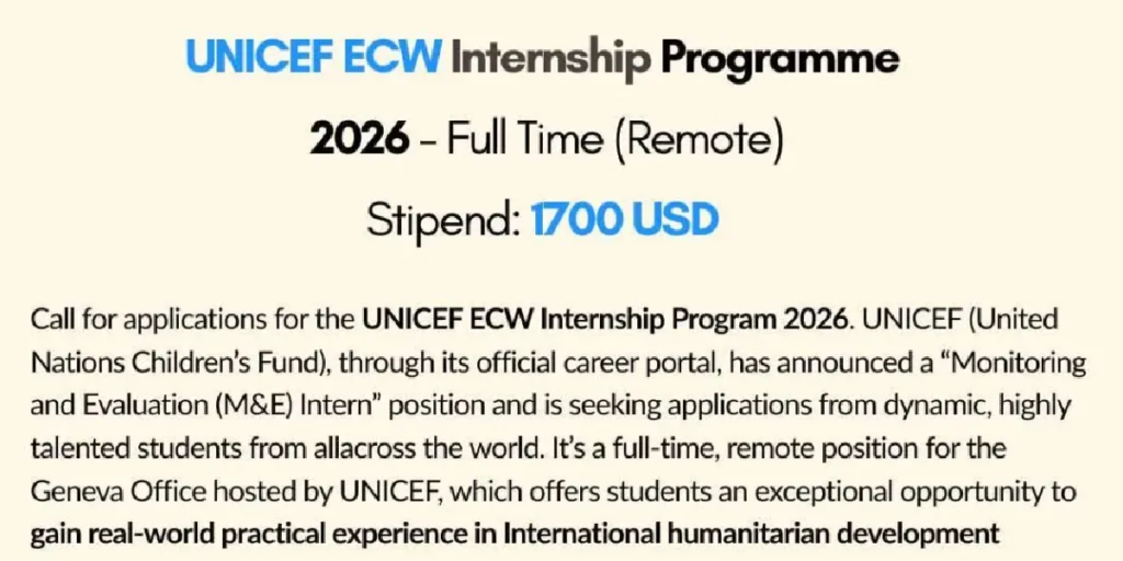 How to Apply for UNICEF ECW Internship 2025: A Step-by-Step Guide and ...